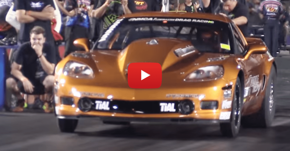 Corvette Does a Wheelie Halfway Down The Drag Strip - alt_driver