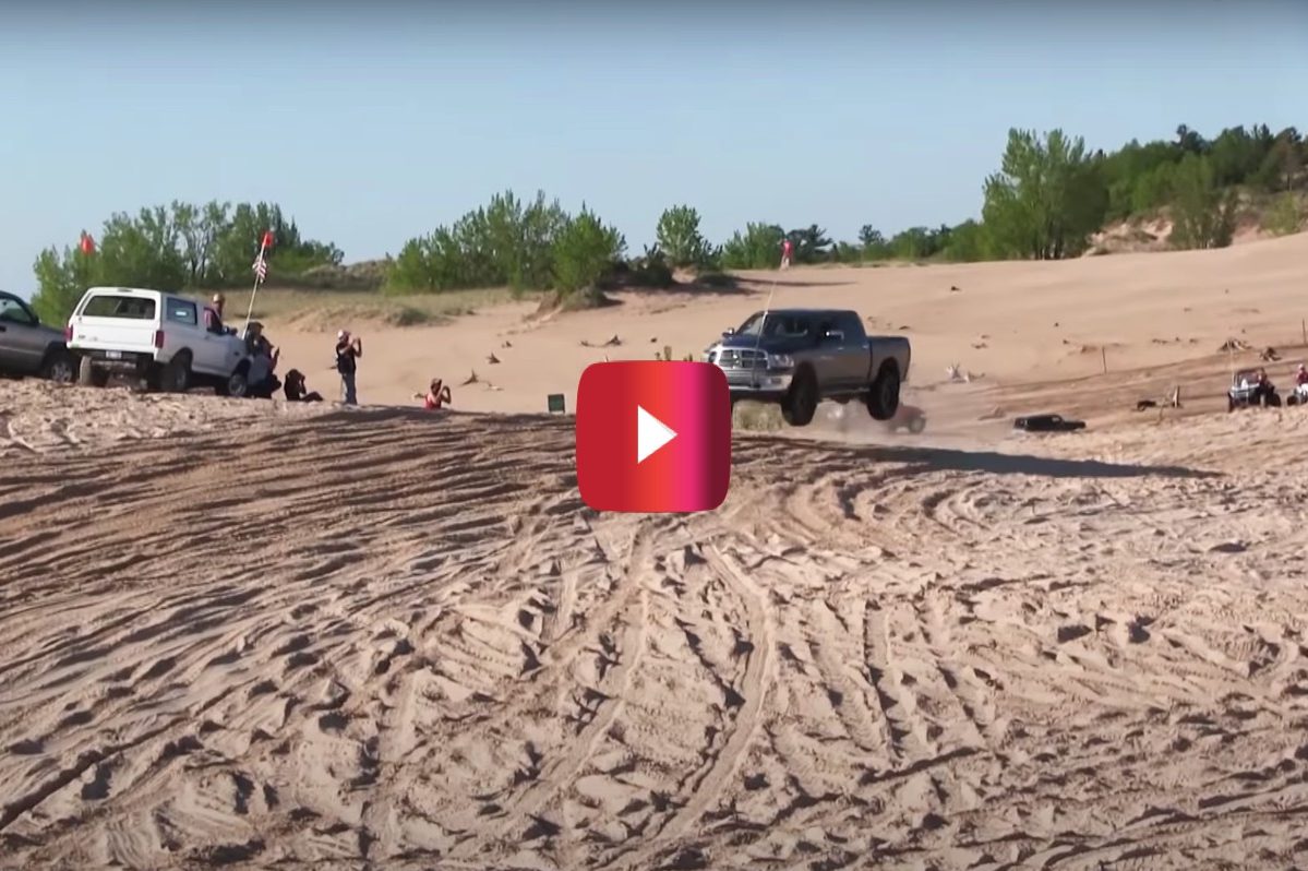 Ram 1500/Wannabe Sand Car Gets Wrecked During Dune Jump - alt_driver