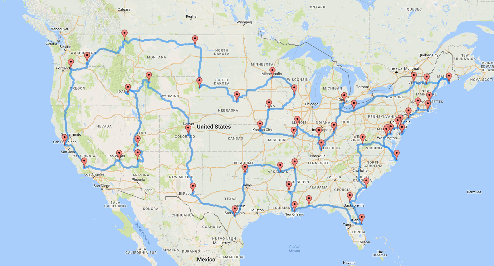 This Map Shows the Perfect U.S. Road Trip - alt_driver