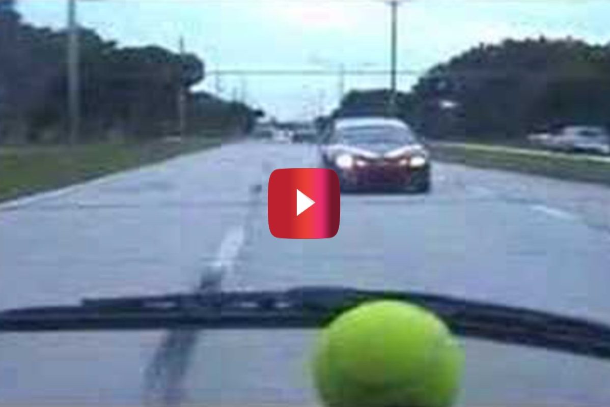 Driver Unleashes Tennis Ball on Tailing Car - alt_driver